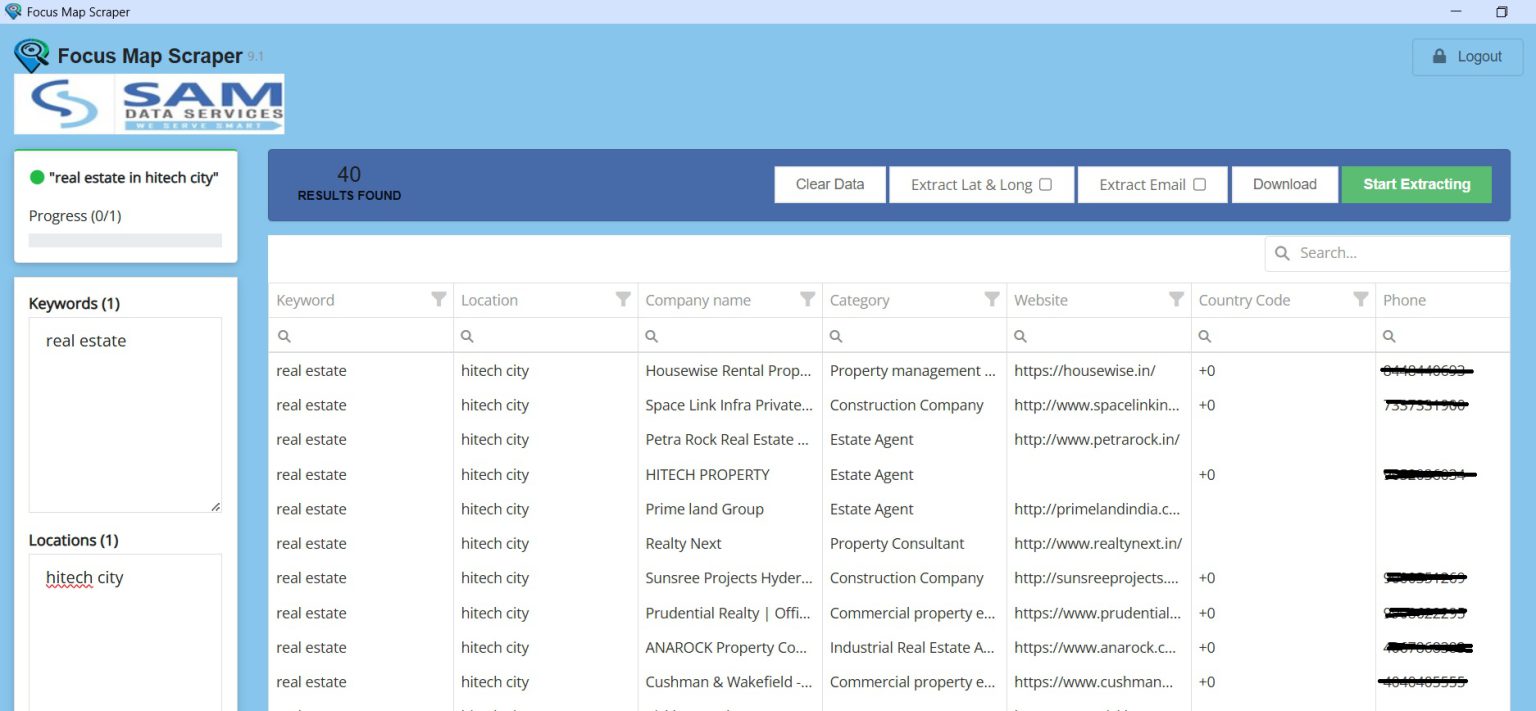 Focus Map Scraper Guide : Extract Google Maps Data (Tutorial) - Blog - Sam Data Services